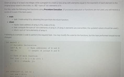 Solved Given An Array Of At Least One Integer Write A
