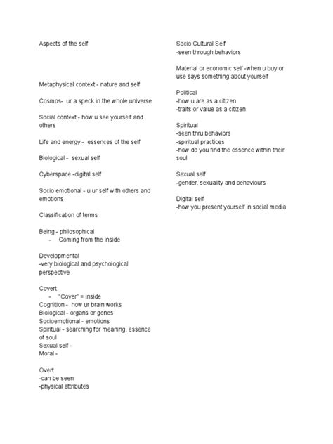 Uts Lecture Notes Pdf Body Image Self Esteem