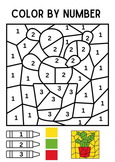 Free Printable Cactus Color By Number Pages Easy Printables Free