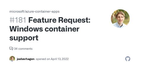 Feature Request Windows Container Support · Issue 181 · Microsoft