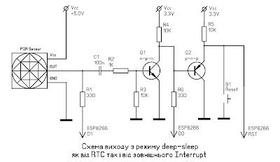 Саморобки Конструктори Електроніка ESP8266 Вихід з режиму deep sleep
