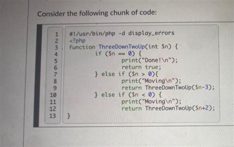 Solved Consider The Following Chunk Of Code Chegg
