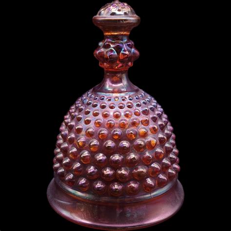 Imperial Glass Ohio Hobnail Rubigold Carnival Glassware Bell