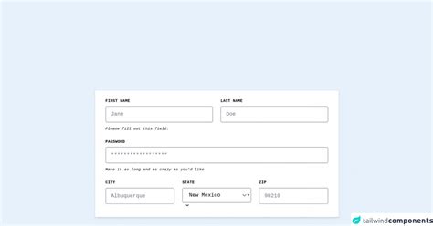 Tailwind Css Form Grid Forms