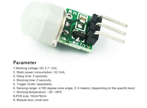 Am Pir Motion Body Human Sensor Mini Ir Infrared Pyroelectric Detector Module Sensor