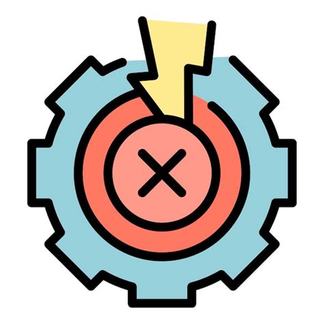 Icono De Conexión De Engranaje Perdido Contorno Vector Error De