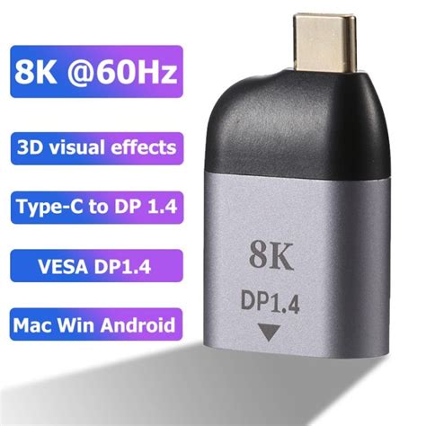 Laptop Display Port 8K 60Hz HDR USB C Converter Type C To DP 1 4 UHD Adapter Docking Station Hub