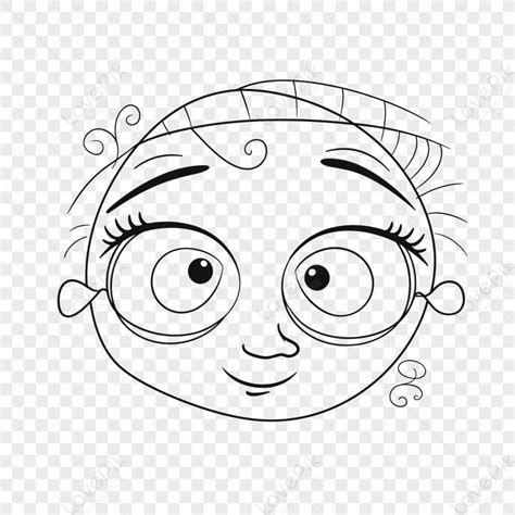 Cartoon Girl Wearing Glasses Coloring Page Outline Sketch Drawing