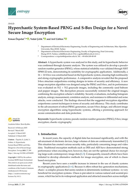 pdf hyperchaotic system based prng and s box design for a novel