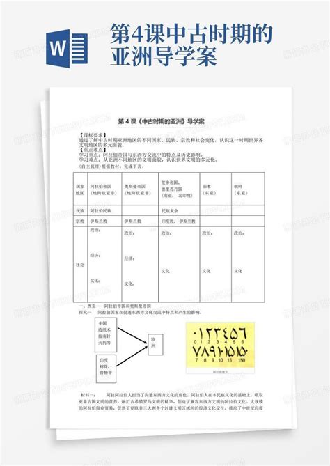 第4课中古时期的亚洲导学案 Word模板下载编号lwnmgpkz熊猫办公