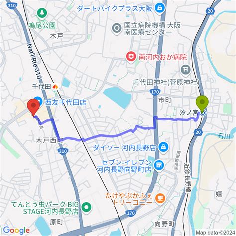 汐ノ宮駅からニシバタ楽器 千代田本店へのルートマップ Mdata