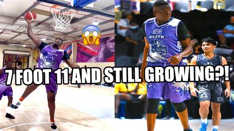 7 Foot 11 Big Naija Is The Tallest Basketball Player Of All Time Youtube
