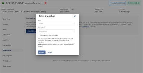 Working With Linux Instance Snapshots Ananta Cloud Technical