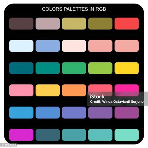 색상표 색상 차트 테스트 페이지를 인쇄합니다 색상 코드 Rgb Hex Html Cmyk 벡터 색상 Cmyk에 대한 스톡 벡터