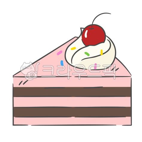케이크일러스트 생일케이크 체리케이크 체리 조각케이크 사진이미지일러스트캘리그라피 Murmur작가