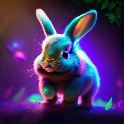 Cute Rabbit Vivid Colours