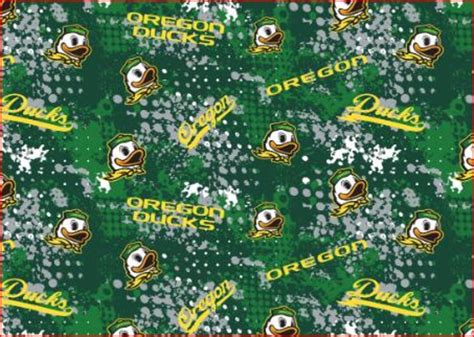 Oregon Ducks Fabric 100 Cotton Splatter Officially Licensed Etsy
