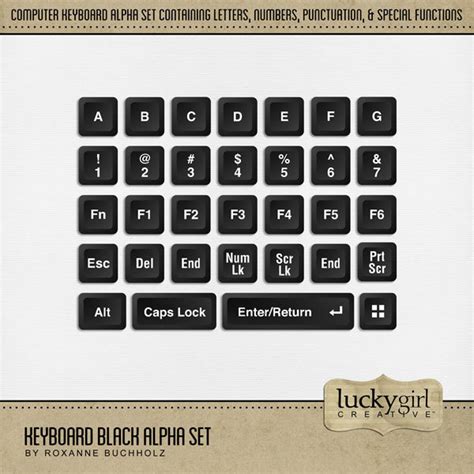 Keyboard Black Alpha Set Digital Art