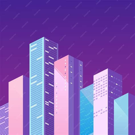Premium Vector Cityscape Template Urban Landscape With Colored Buildings