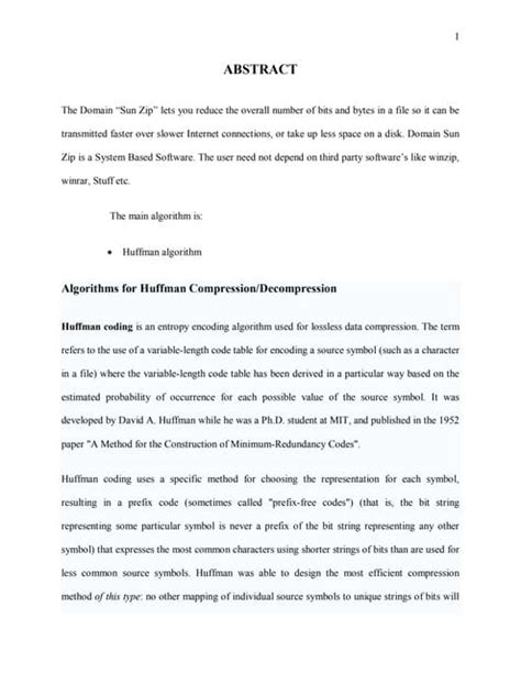 File Compression Sunzip Huffman Algorithm Pdf