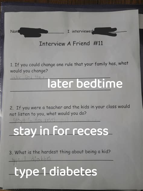 1st Grade Classmate Interview Broke My Heart 💔 R Diabetes T1