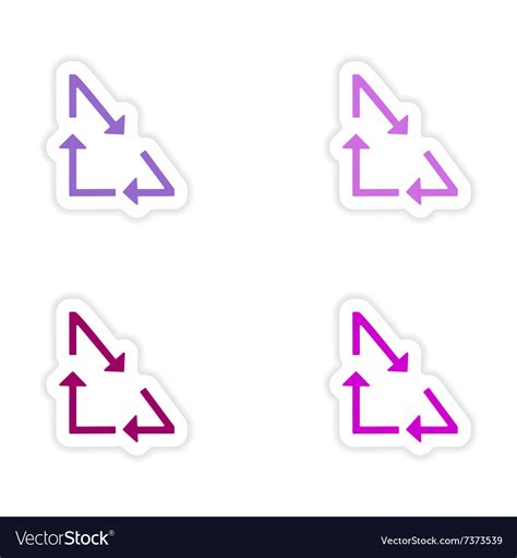 Assembly Realistic Sticker Design On Paper Arrows Vector Image