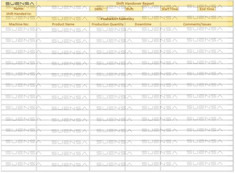 Shift Handover Report Suensa