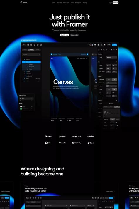 F M Designer Portfolio Template Framer On Landbook Get Inspired