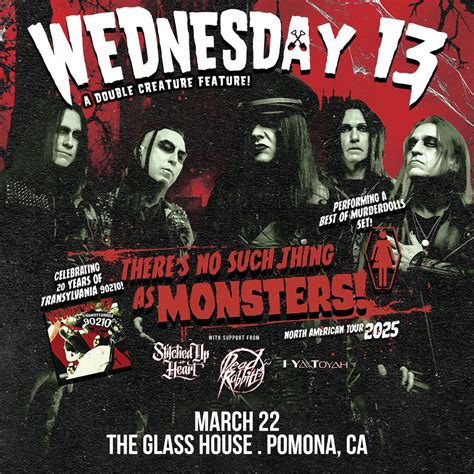 Wednesday 13 Theres No Such Thing As Monsters Tour 2025 The Glass