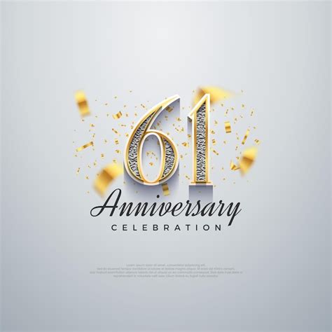 Premium Vector 61st Anniversary Number Shiny Luxury Premium Vector