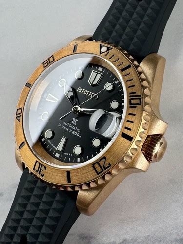 Bronze Seiko Sub Automatic Dive Watch Brass Patina Vintage Military Army Ebay