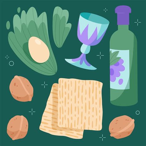 Free Vector Flat Passover Elements Collection