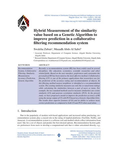 pdf hybrid measuring the similarity value based on genetic algorithm