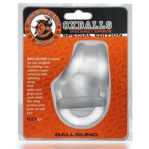 Oxballs Ballsling Ball Split Sling Clear Ice Portable Pleasure Shop