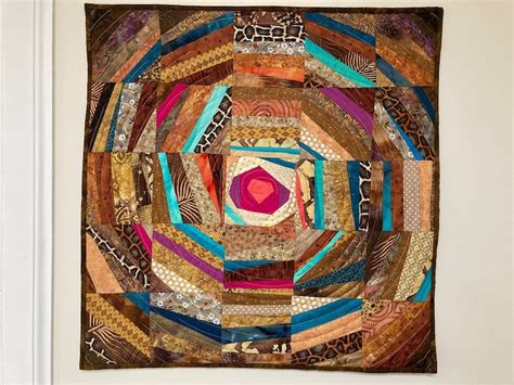 Brilliant Brown Patchwork Spiral Quilt Etsy