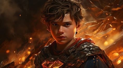 Premium Ai Image Young Boy With A Fire Flame In The Background Fire