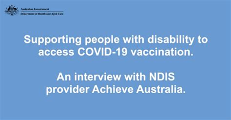 Supporting People With Disability To Access Covid 19 Vaccination For