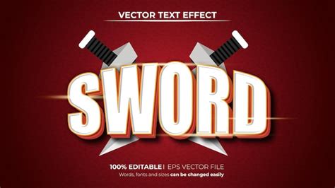 Premium Vector Sword 3d Editable Text Effect Template Premium Vector Sword 3d Editable Text Effect Template
