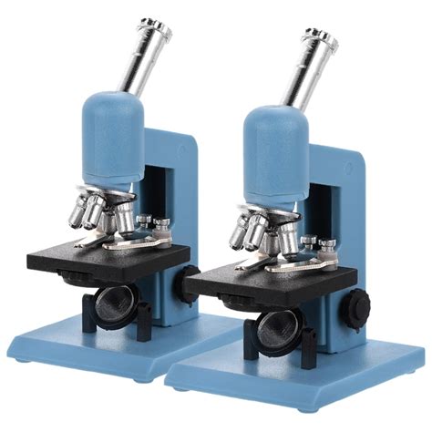 Dayesque 2pcs Blue Mini Microscope For Dollhouse Diy Science Kit