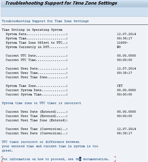 Solved The System S Time Zone Cannot Be Determined Enter SAP Community
