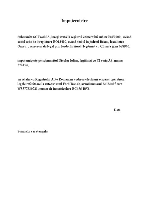Model Imputernicire Auto Word Model Vanzare Auto Pdf Model Afis Vanzare Auto Mehret Kinfe