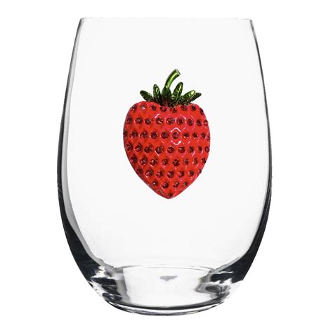 The Queens Jewels Strawberry Stemless Wine Glass 0600 017 200