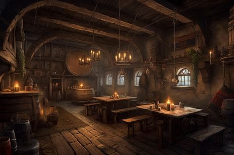 Premium Photo Wood Medieval Tavern Generate Ai