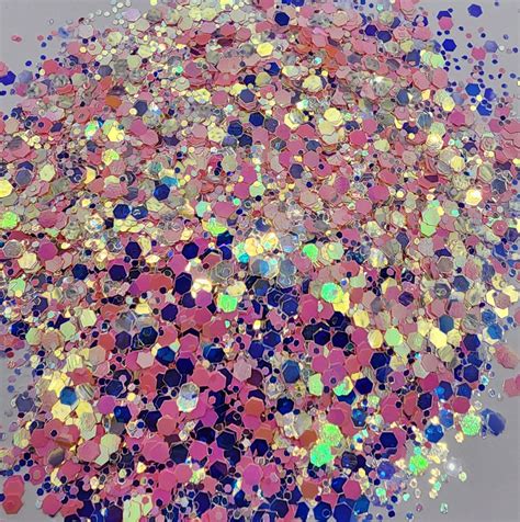 Pink Starburst Chunky Mix Glitter Cured Aroma Beads