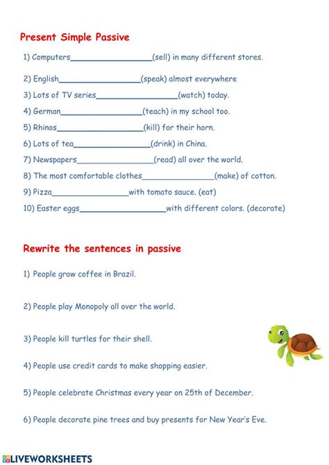 Present Passive Free Interactive Worksheets 6337721