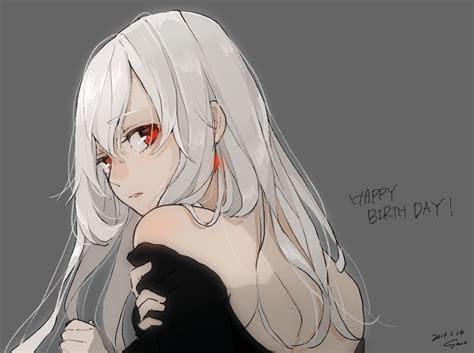 Safebooru 1girl Bangs Bare Shoulders Black Dress Closed Mouth
