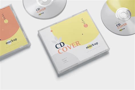 5个高品质的逼真质感房地产CD光盘包装设计VI样机展示模型mockups 云瑞设计