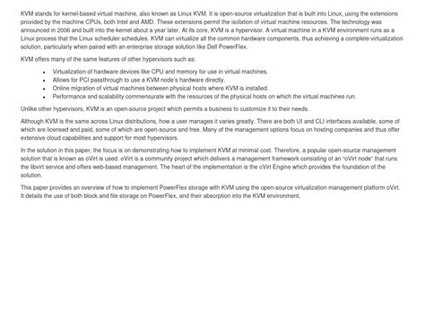 Executive Summary Using Dell Powerflex With Linux Kvm Dell