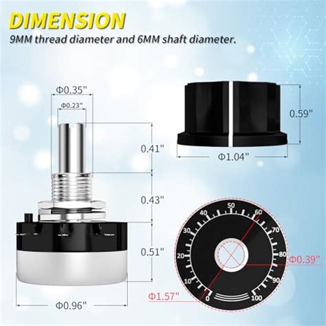 Joinfworld 10k Potentiometer Single Turn Carbon Film