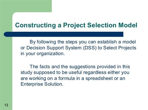 project selection model